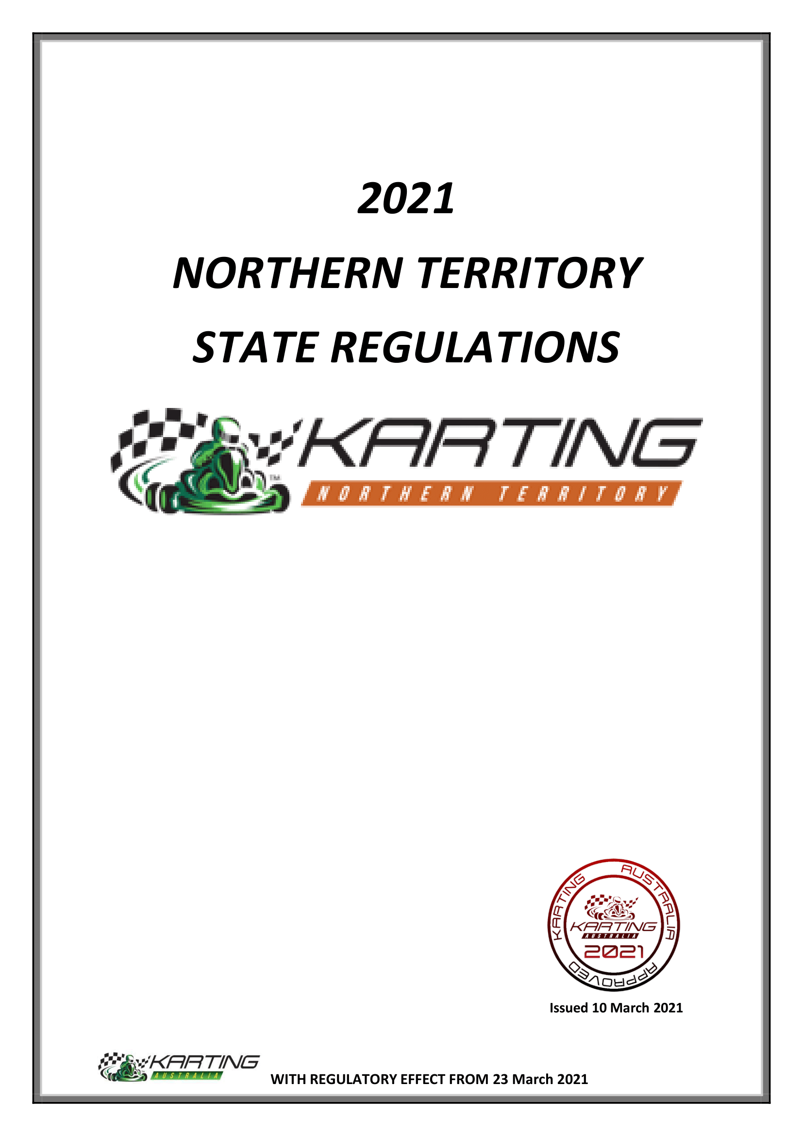 2021 KANT State Regulations Released - Karting Northern Territory